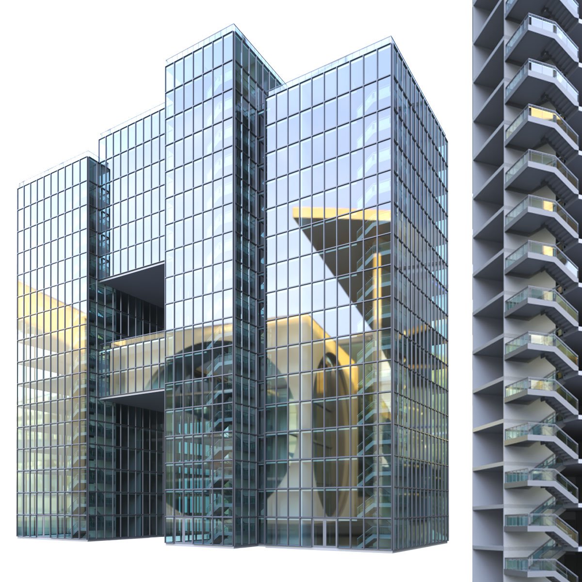 Building Tower Skyscraper Modern Glass | Commercial Buildings models ...