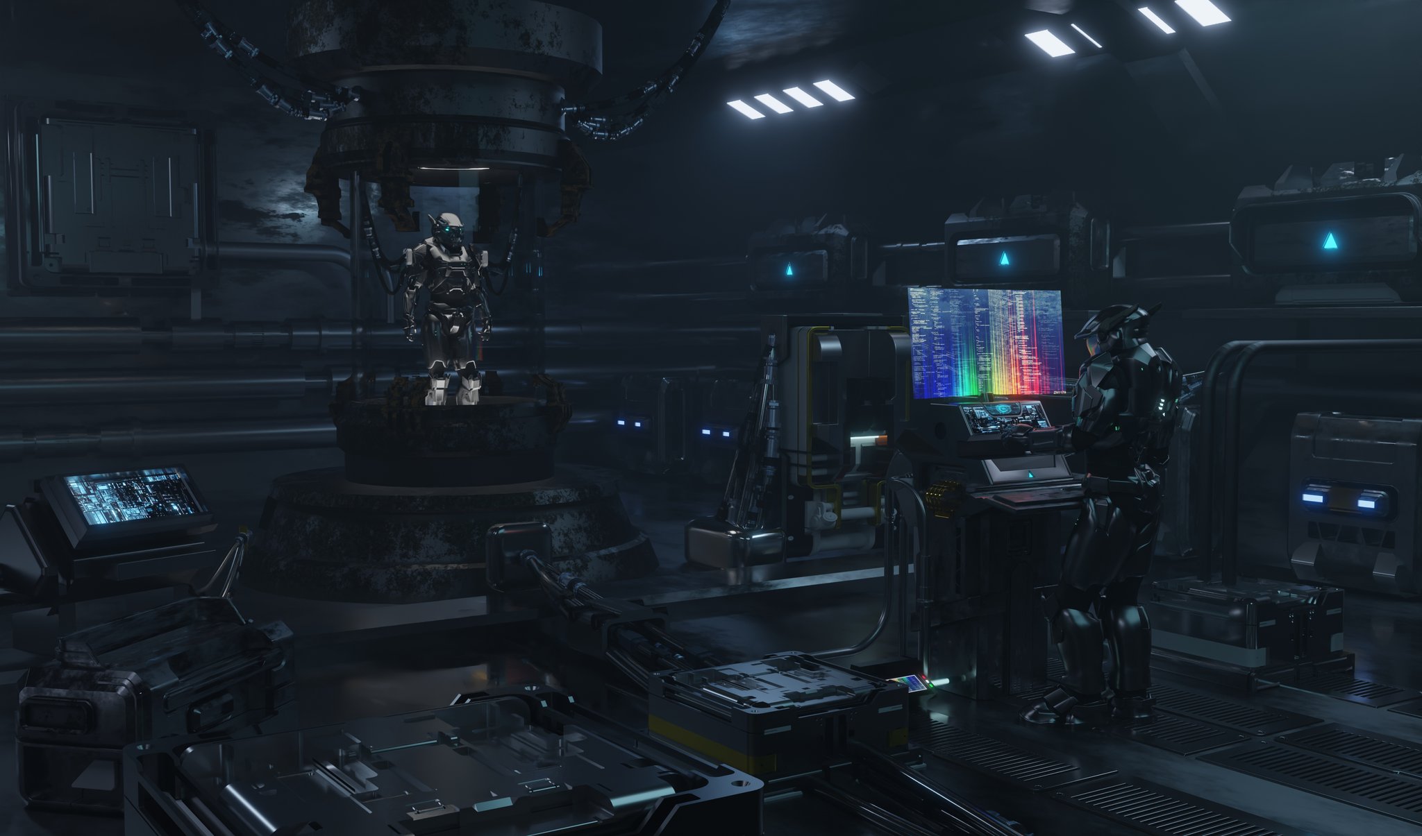 Sci-fi robotic lab | Sci-fi scenes | BlenderKit