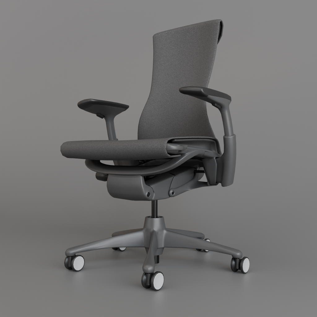 HM Embody Chair Graphite/Black | Desk Chairs models | BlenderKit