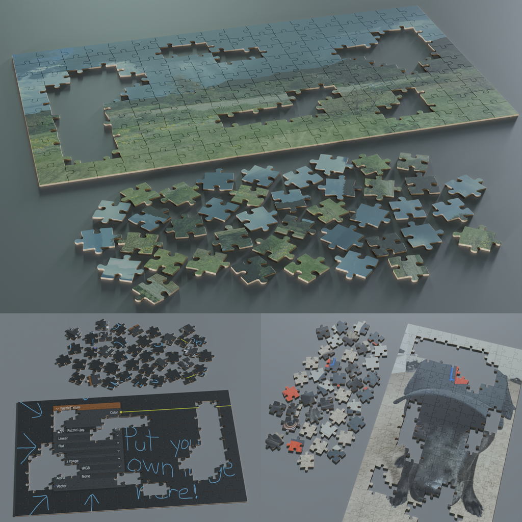 BlenderKit | Download the FREE Customizable Jigsaw Puzzle model