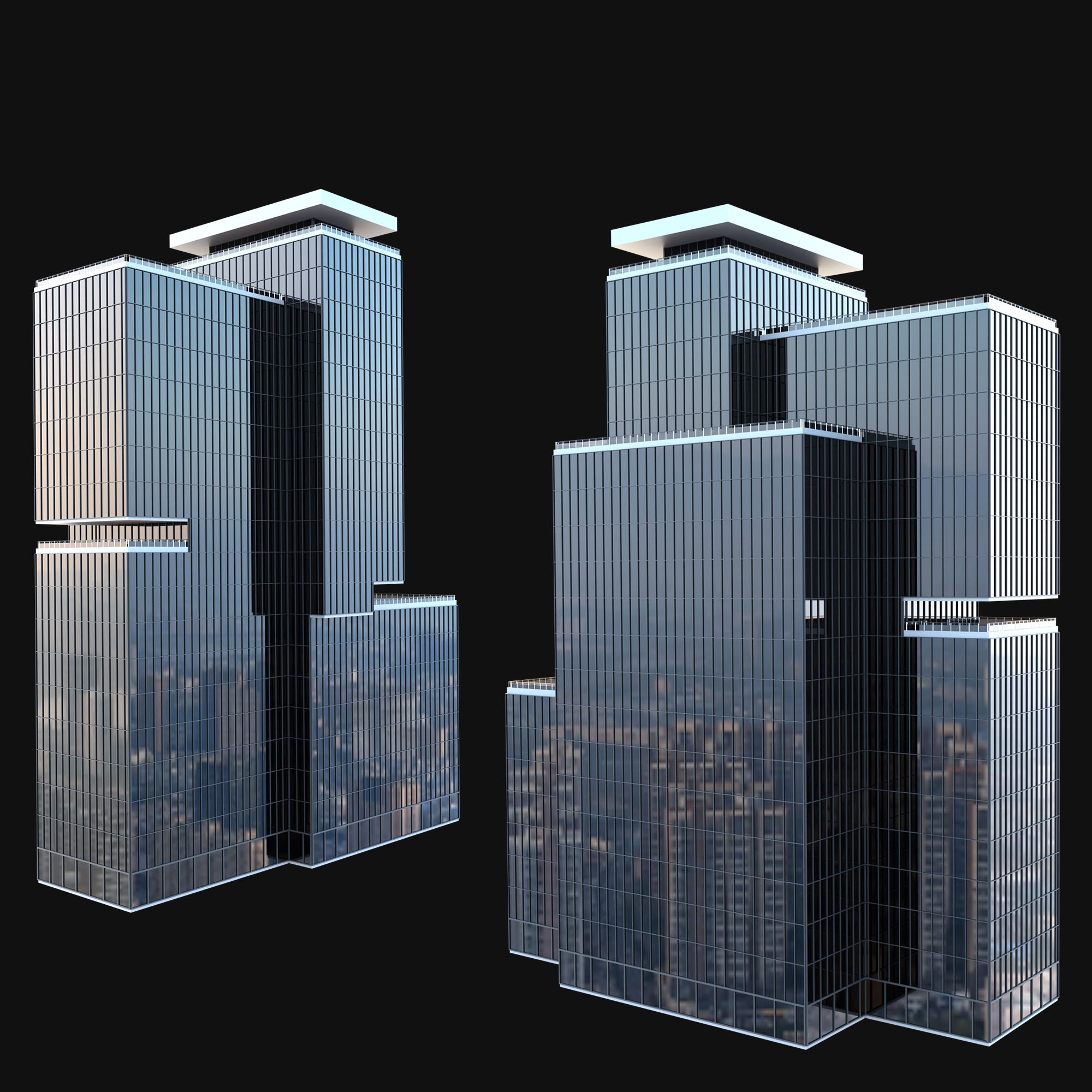 Building Tower Skyscraper Modern XVII | Commercial Buildings models ...