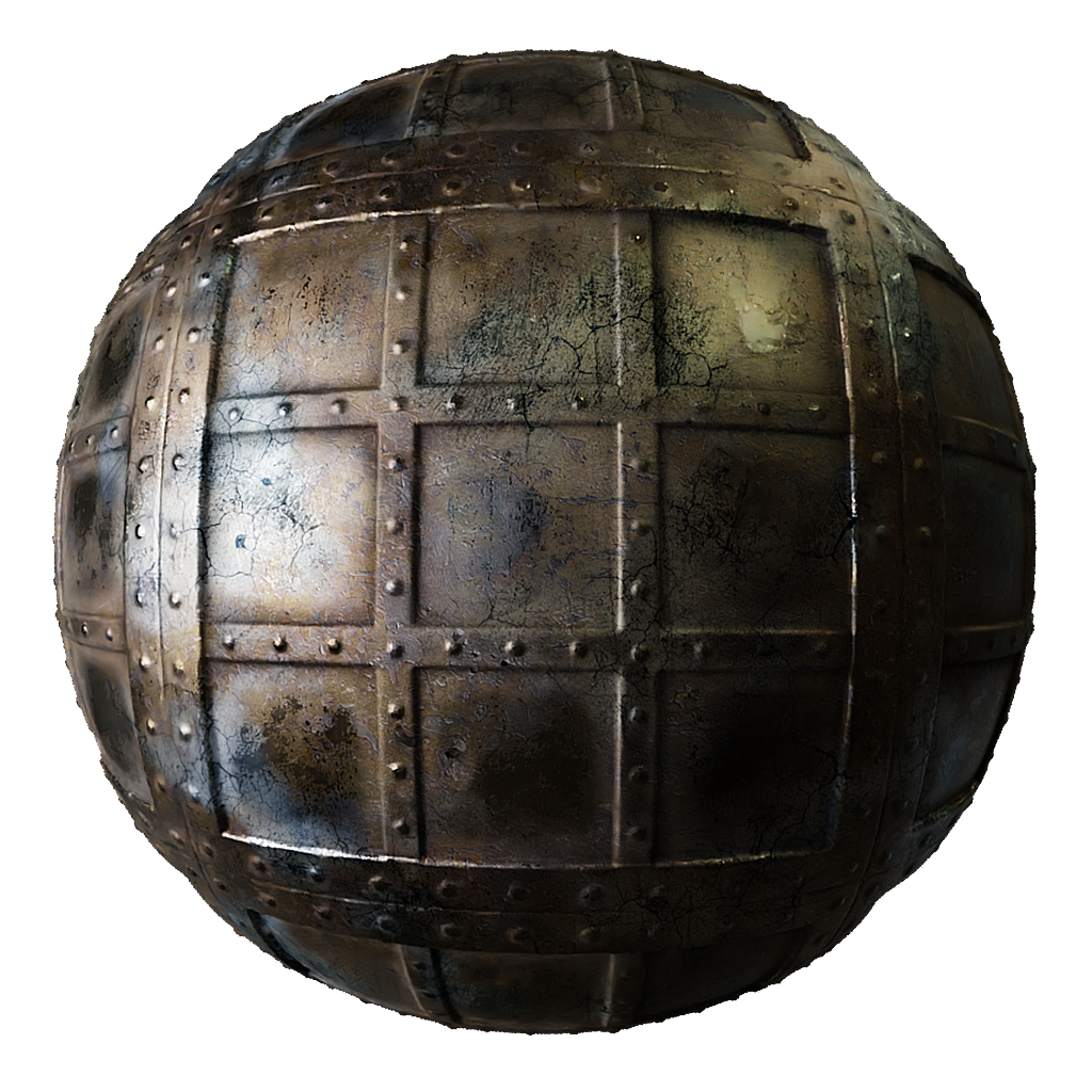 Metal Rivets Cracked Panels | FREE metal materials | BlenderKit