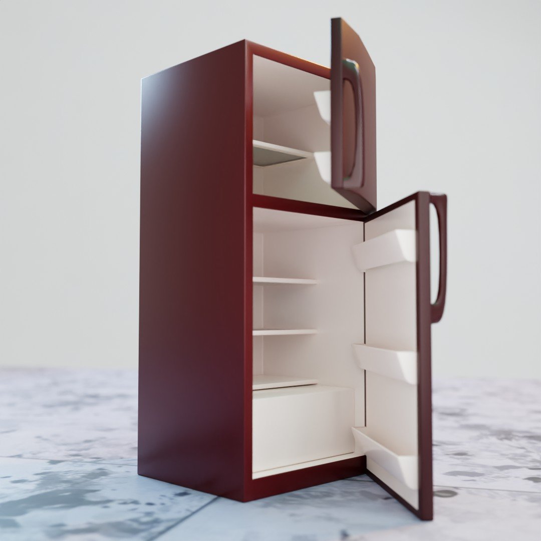 Refrigerator | FREE Kitchen Appliances models | BlenderKit