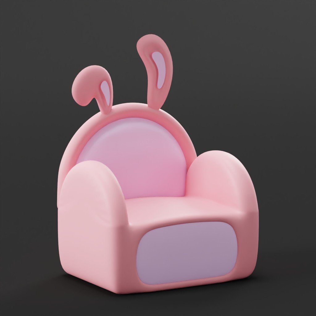 Bunny Kids Sofa | Kids Chairs models | BlenderKit