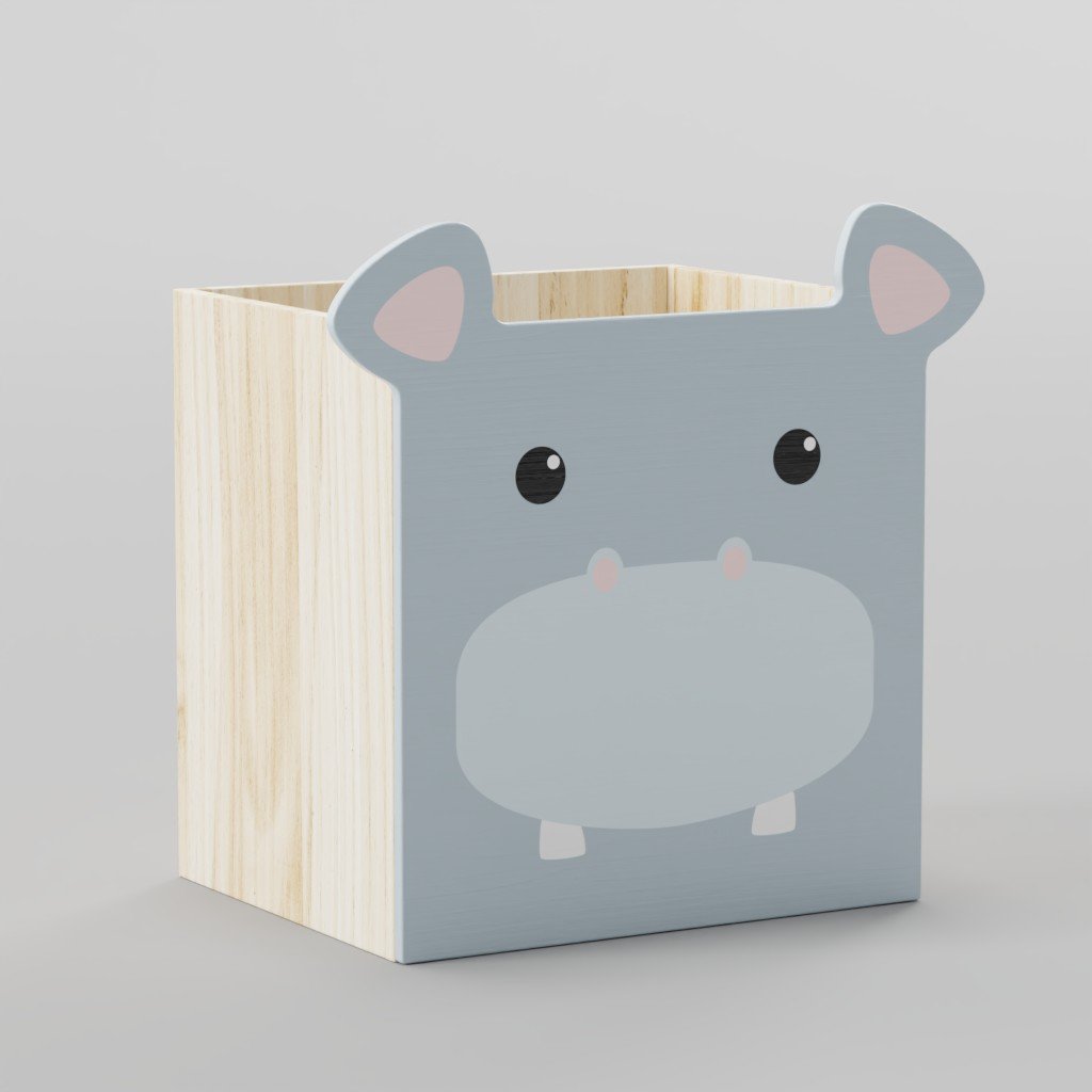 Animalbox - Hippo Storage Box | Kids Furniture models | BlenderKit