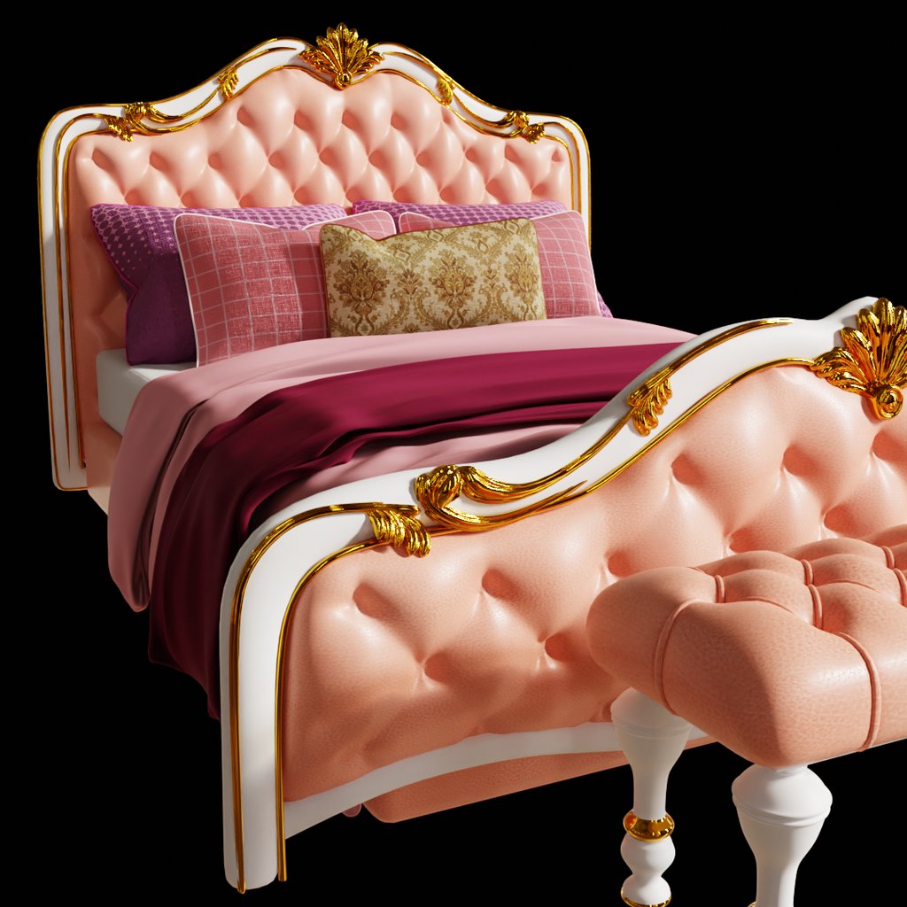Queen Size Bed | FREE Beds models | BlenderKit
