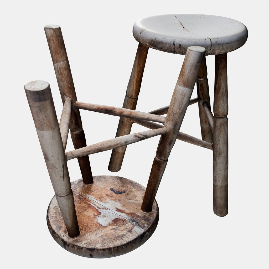 Wooden Stool 3D Scan | Chairs models | BlenderKit