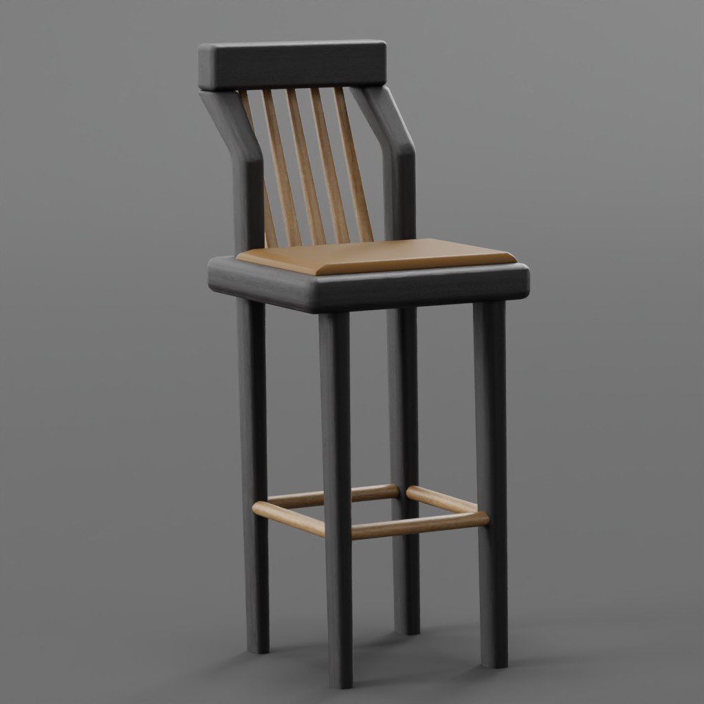 Wood Chair | Bar chairs models | BlenderKit