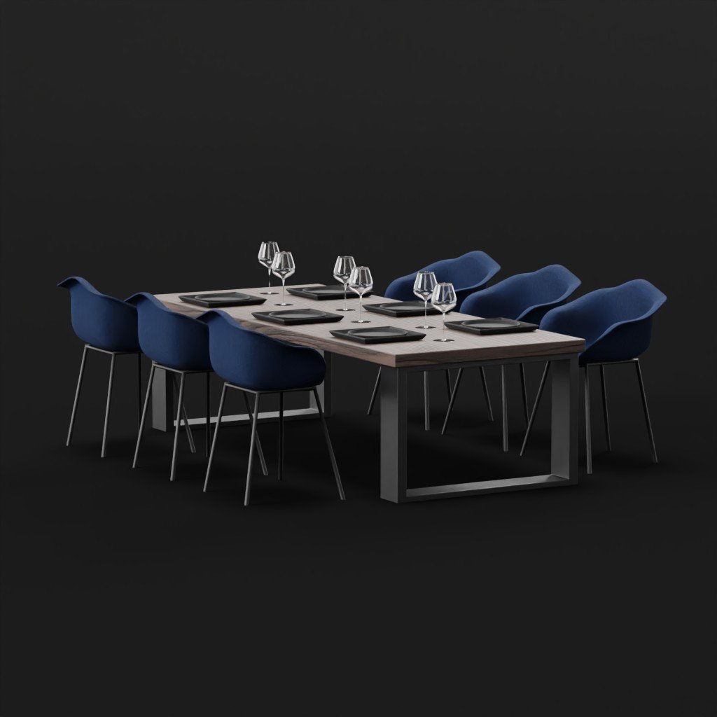 Modern Table with chair | Chair-table Sets models | BlenderKit