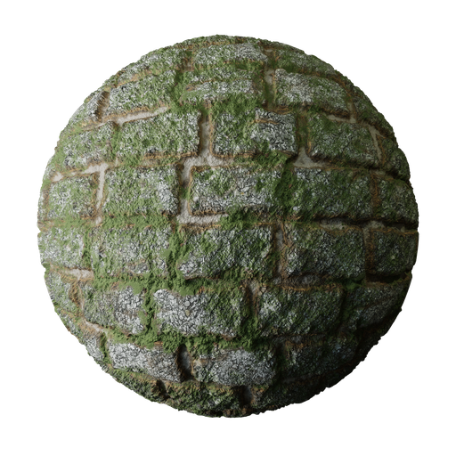 Stone Bricks Wall Moss | FREE stone materials | BlenderKit