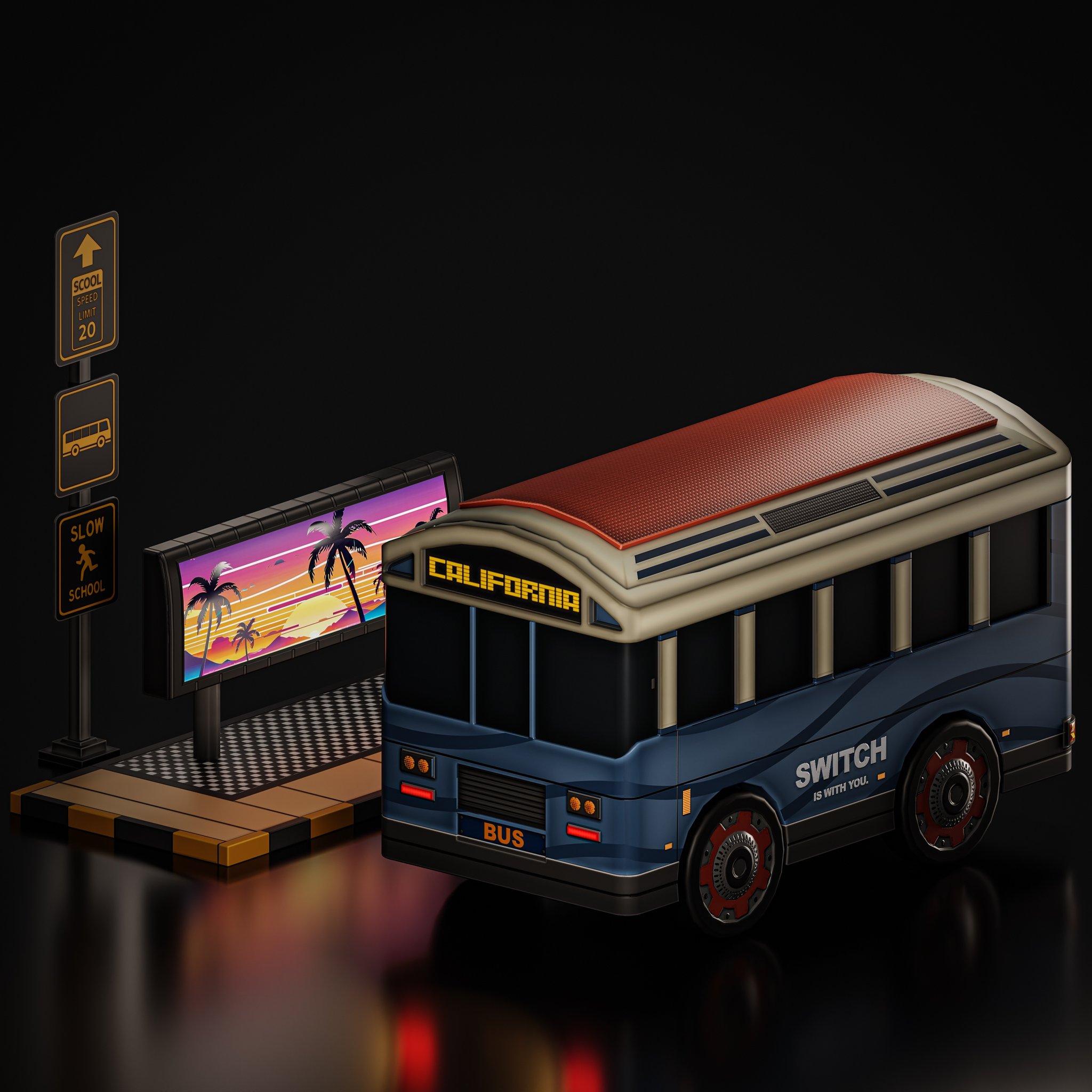 Bus Stop | Architectural Scenes models | BlenderKit