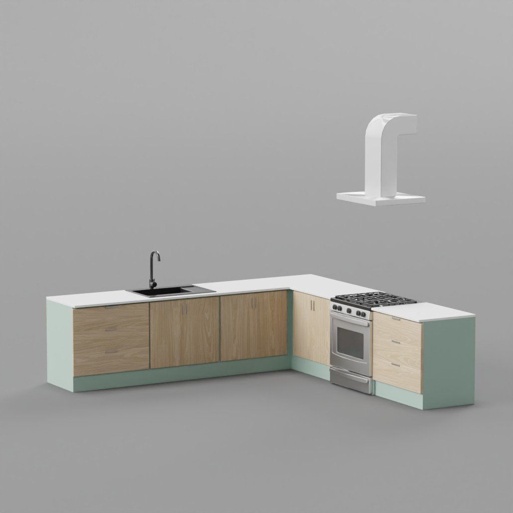 Cabinet for kitchen corner | Cabinets models | BlenderKit
