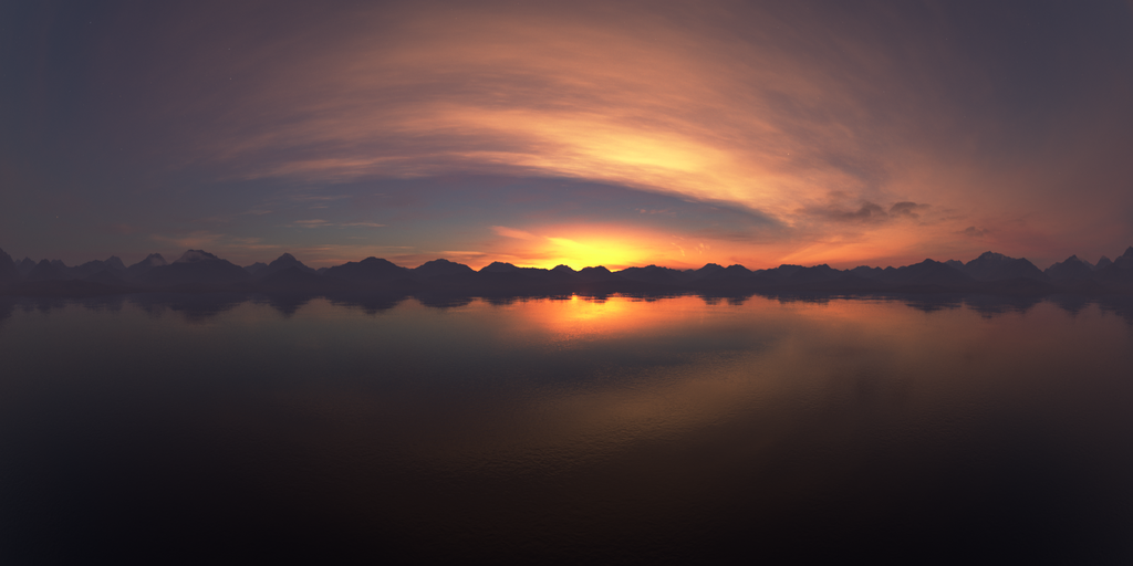 Twilight Sunset Sky Landscape | Nighttime Environments HDRis | BlenderKit