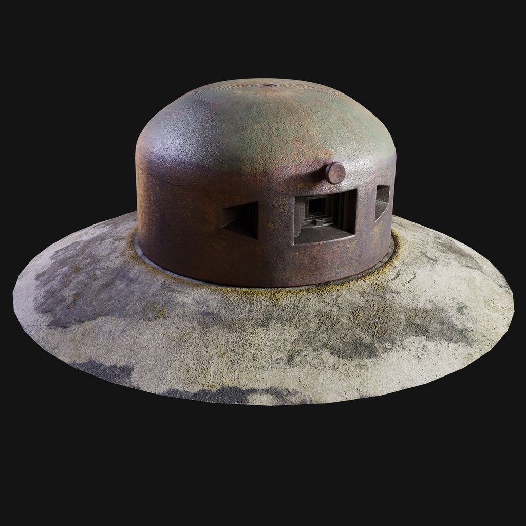 WW2 French Maginot JM Bunker Camo | Historical Weapons models | BlenderKit