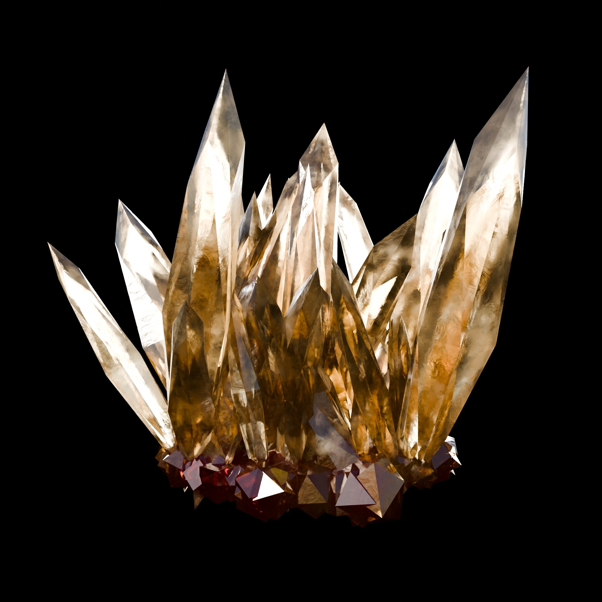 Crystal Formation Yellow Red | FREE Interior Decorations models ...