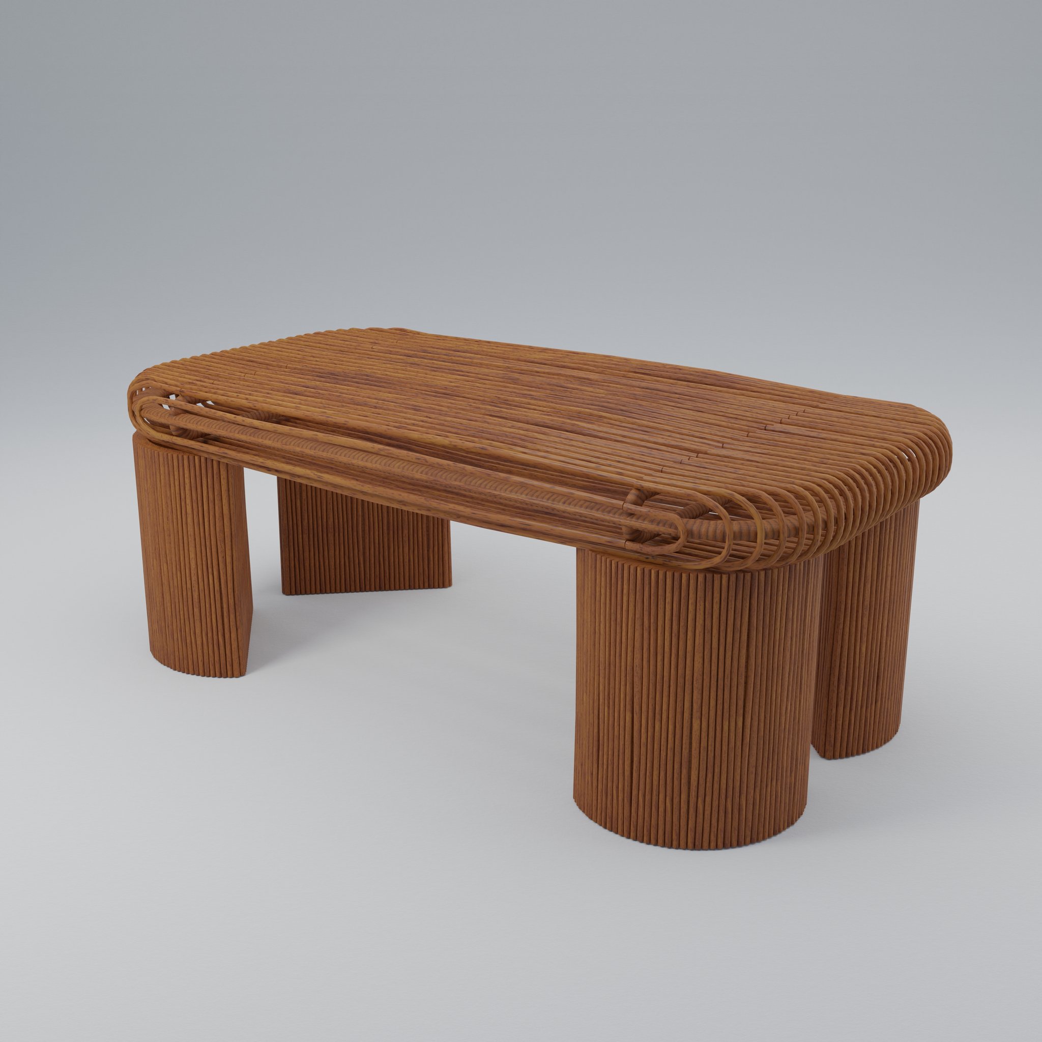 Coffee table in rattan | FREE Tables models | BlenderKit
