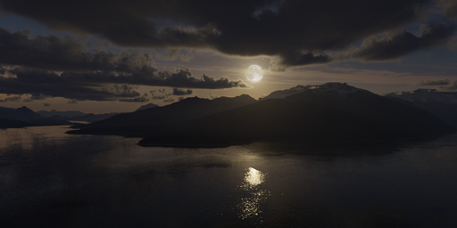 Night Moon Clouds Landscape | Nighttime Environments HDRis | BlenderKit