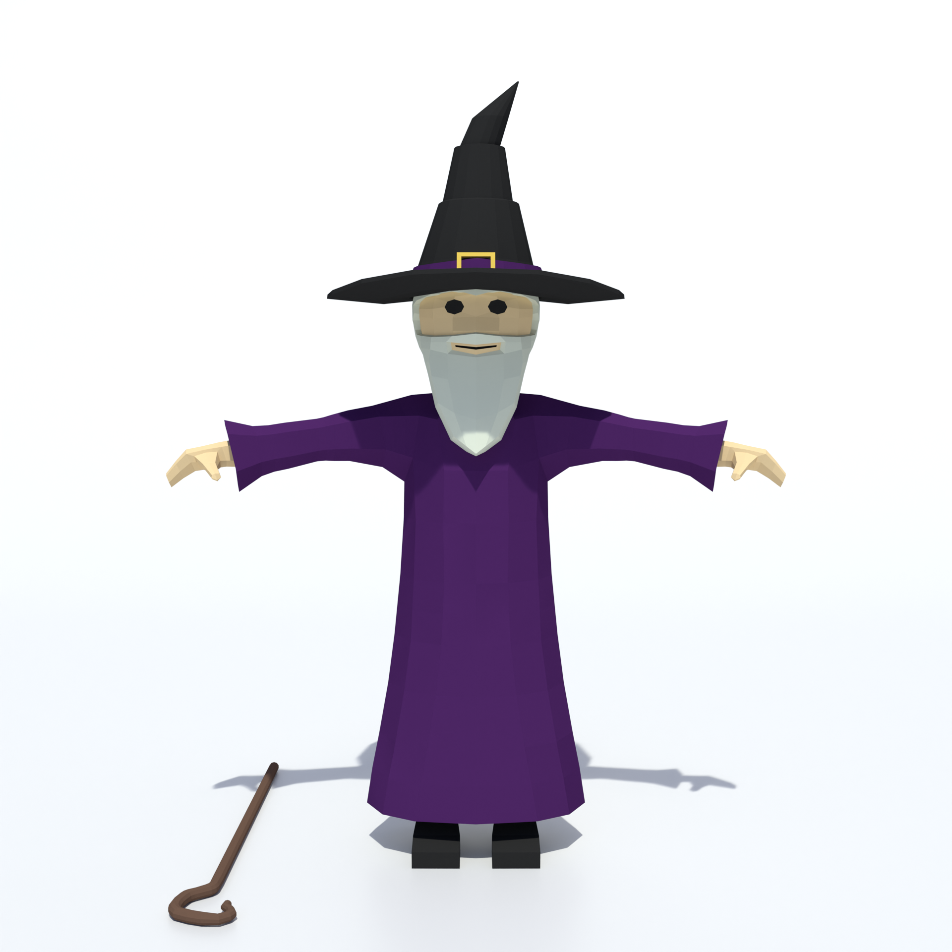 Low Poly Wizard Rigged | Men models | BlenderKit