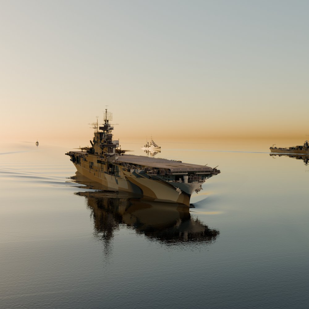 WW2 Ships in Ocean | Historical scenes | BlenderKit