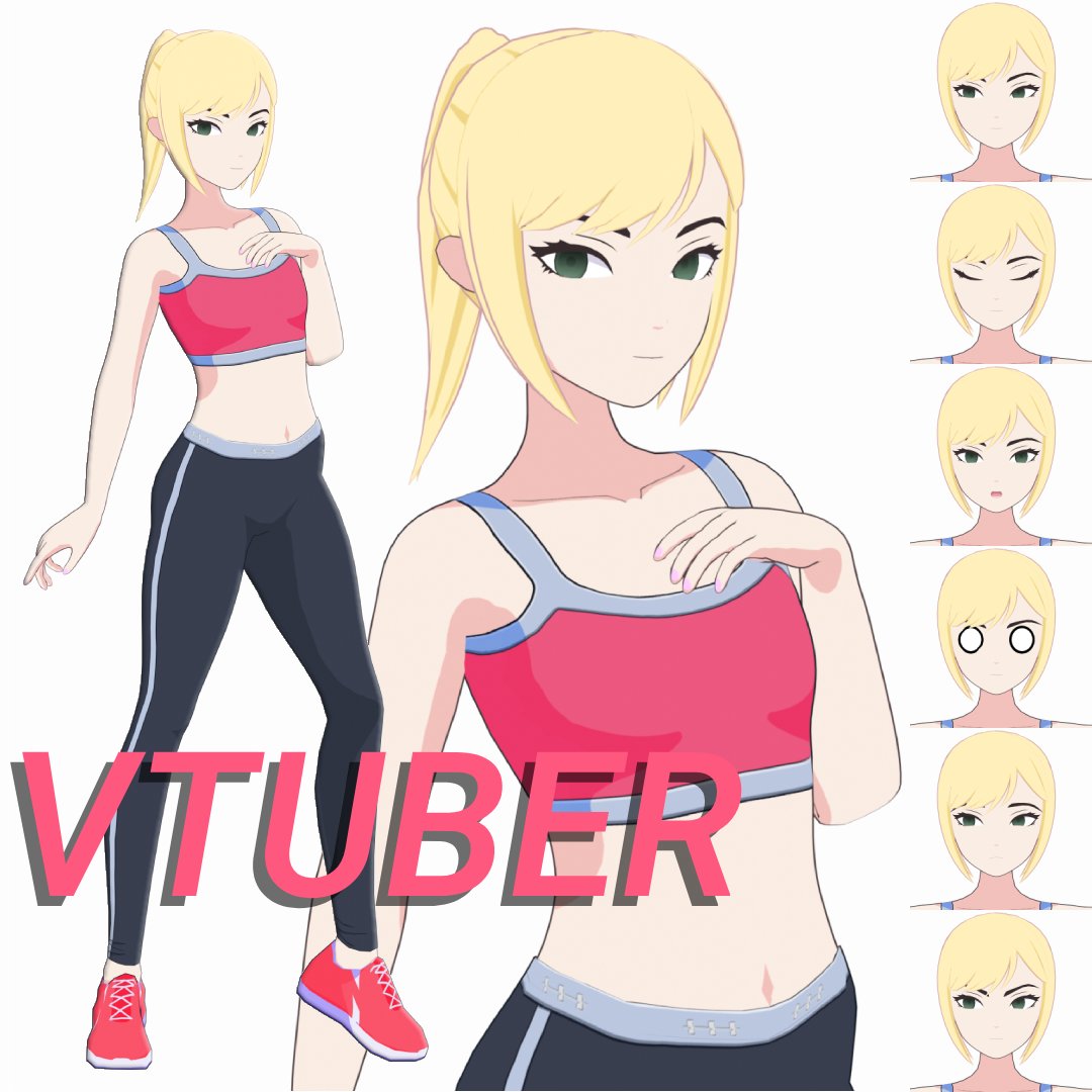 Anime Vtuber Girl Victoria | Women models | BlenderKit