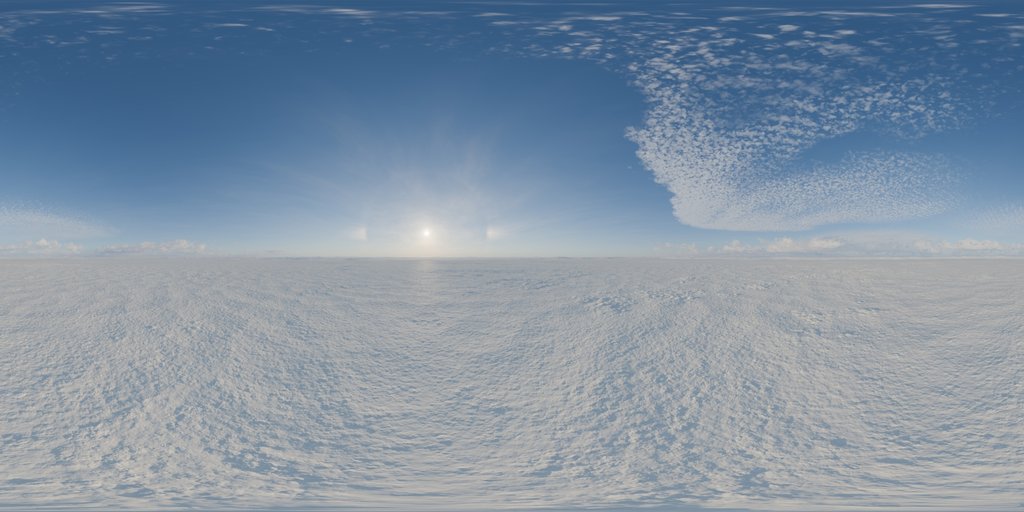 Snowscape Low Sun with Sun-Dogs Skydome | FREE Landscapes HDRis | BlenderKit