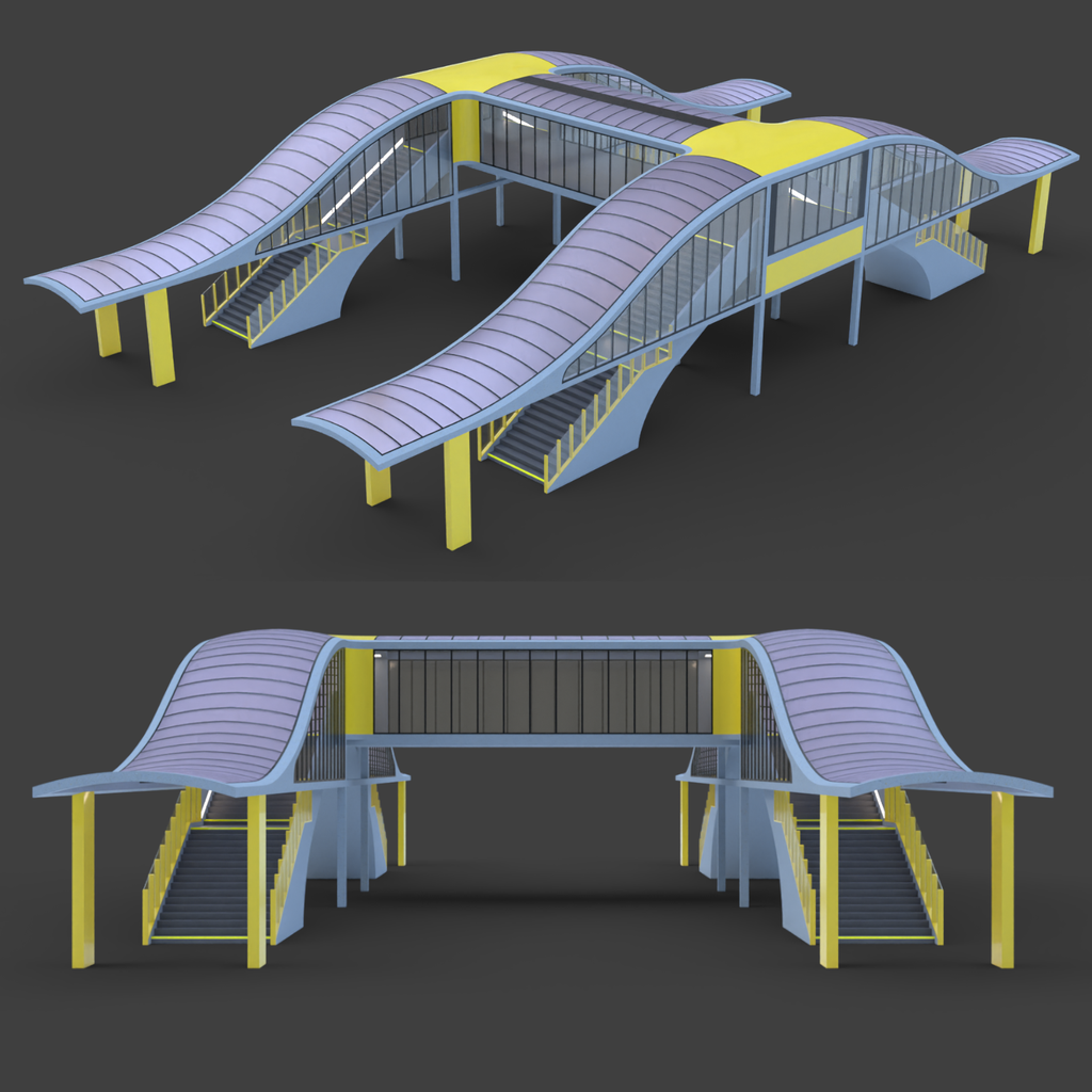 BlenderKit | Download the Pedestrian bridge model