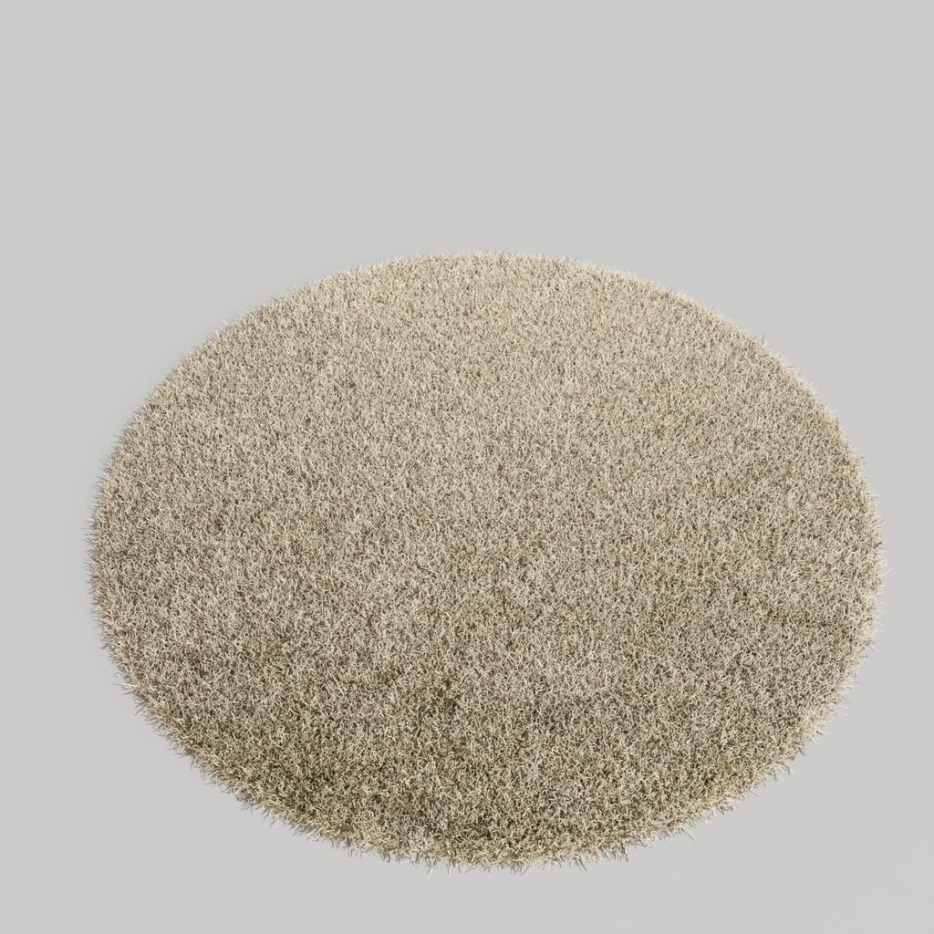 Round hairy beige carpet | Carpets models | BlenderKit