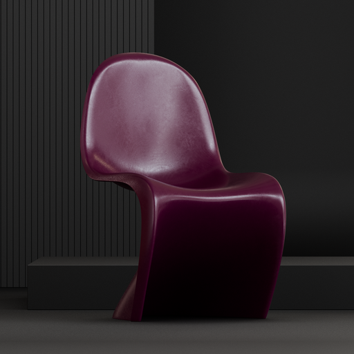 Panton Chair Variant Bordeaux | Sitting Chairs models | BlenderKit