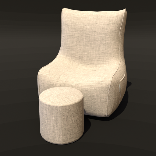 Beany Sofa with Pouf | Sofas models | BlenderKit