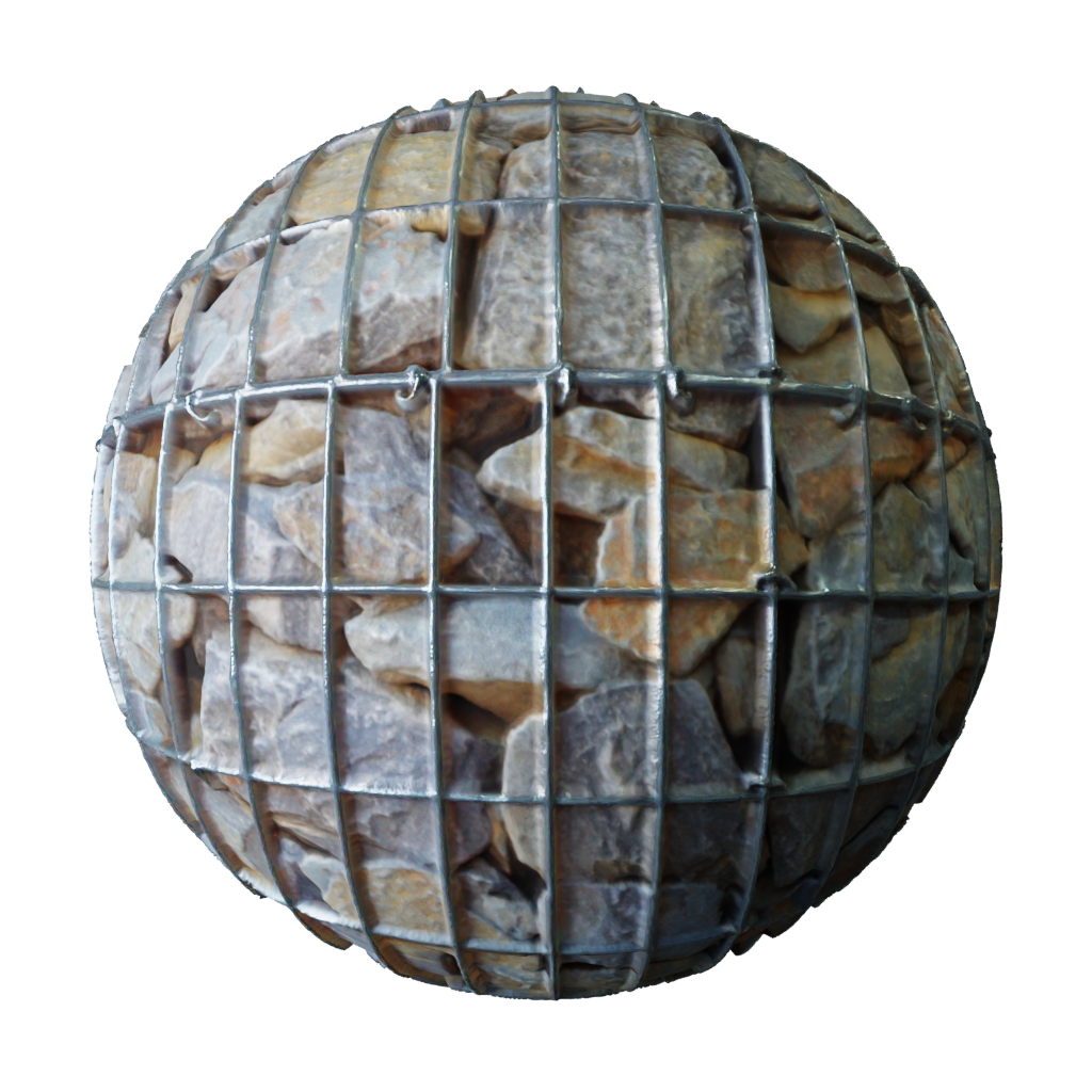 Gabion Rocks - Hesco bastion 1 | FREE stone materials | BlenderKit