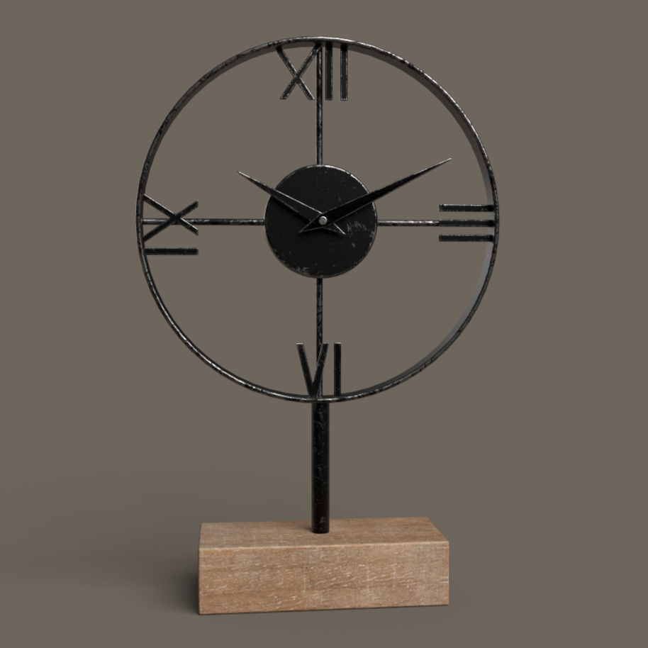 Decorative table clock on a stand | Clocks models | BlenderKit