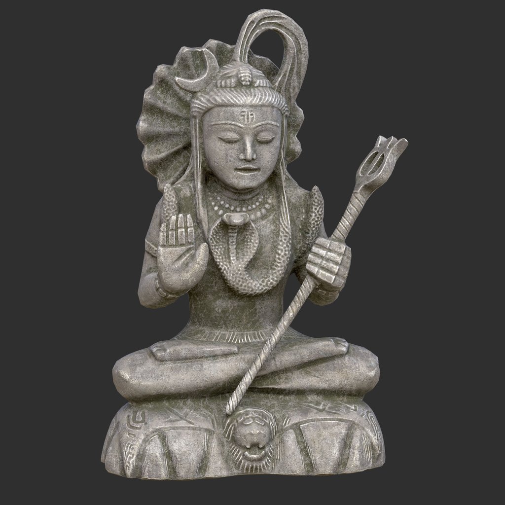 Lord Shiva Meditating Weathered Stone | FREE Interior Sculptures models ...