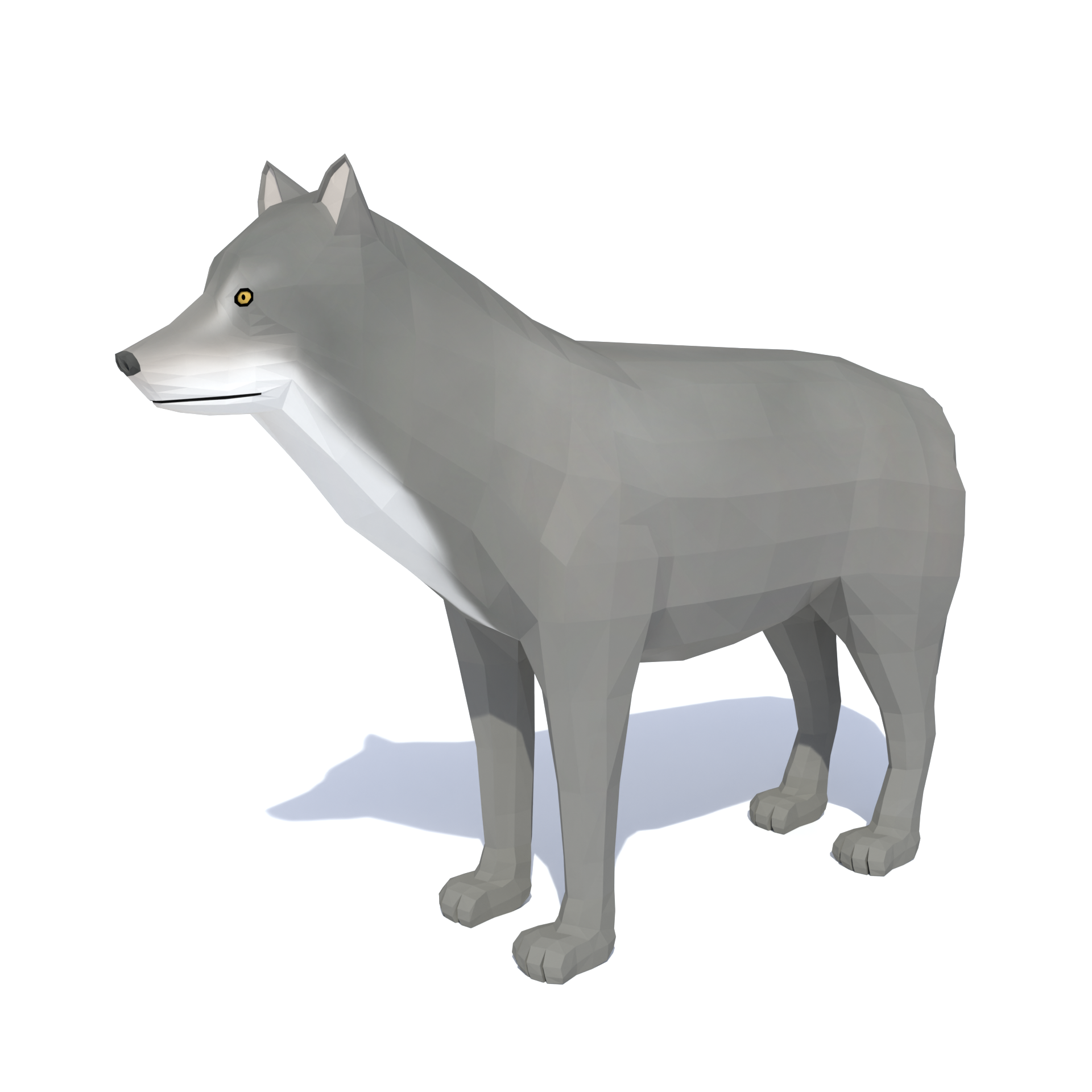 Low Poly Wolf | Mammals models | BlenderKit