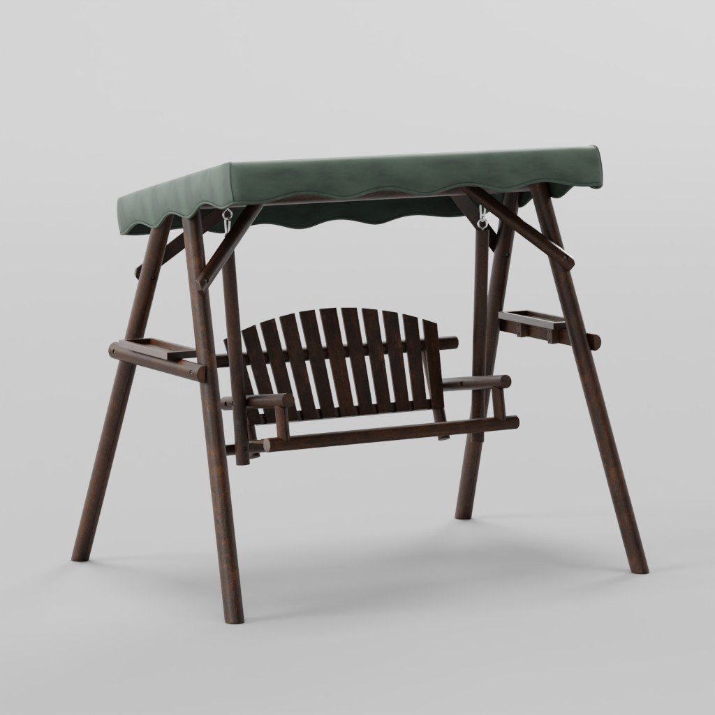 Rustic Patio Swing | Outdoor Furniture models | BlenderKit