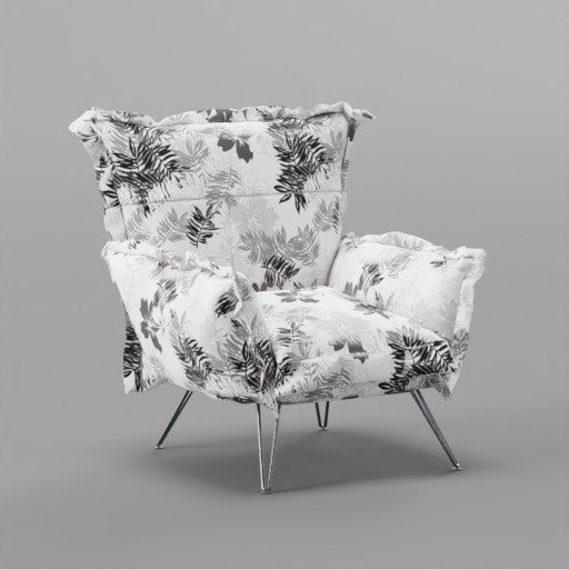 Fabric pattern arm chair | Armchairs models | BlenderKit