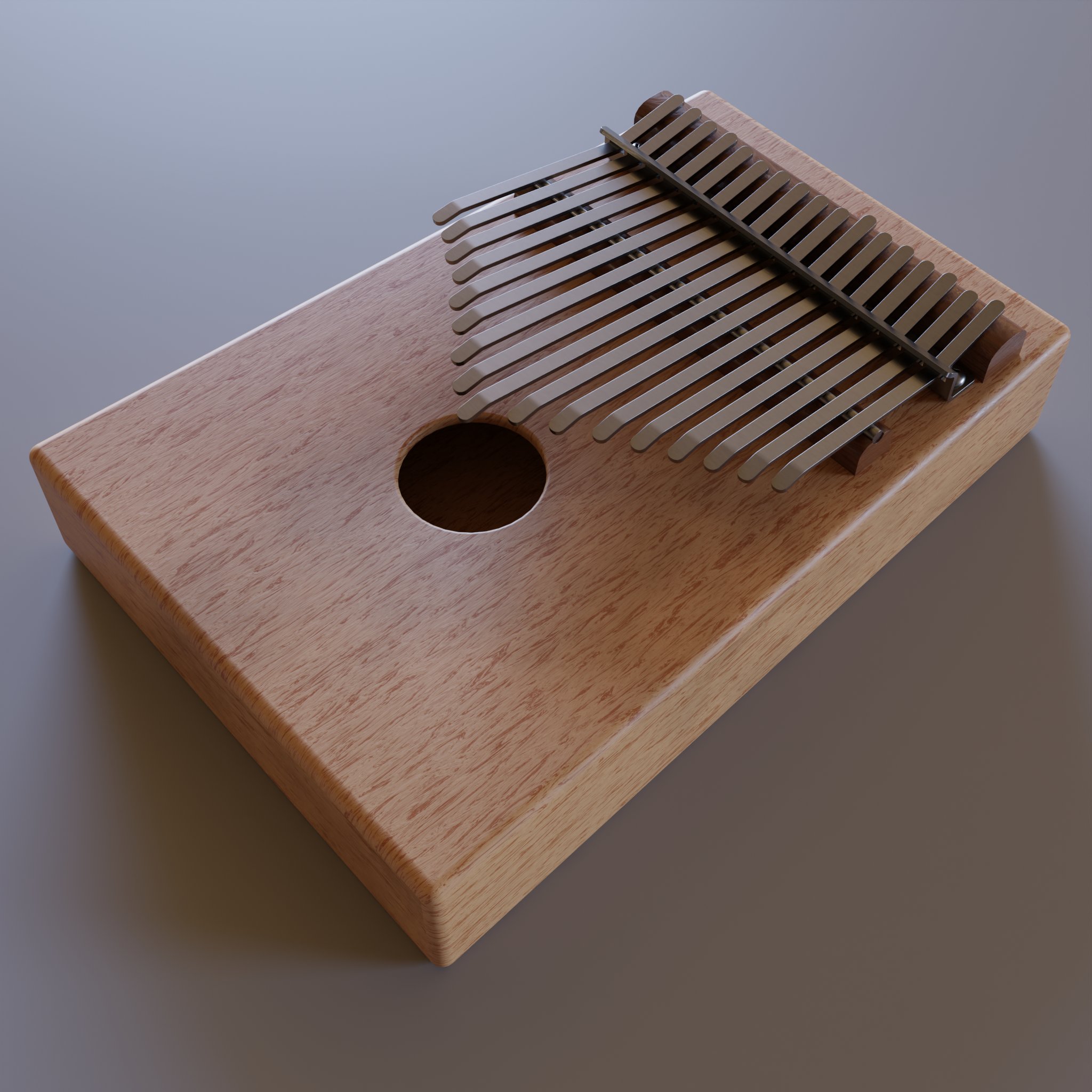 Wooden Box Kalimba | FREE Musical Instruments models | BlenderKit