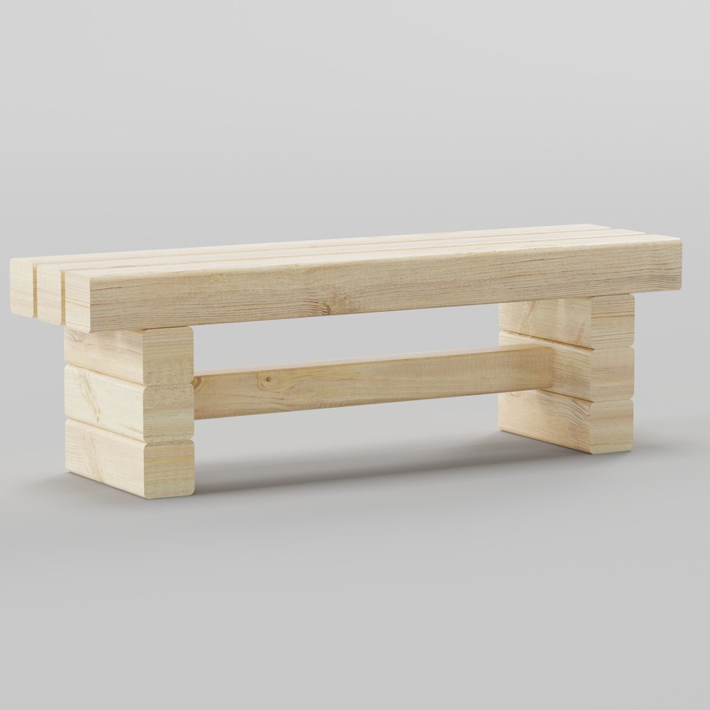 Wooden Bench | Benches models | BlenderKit