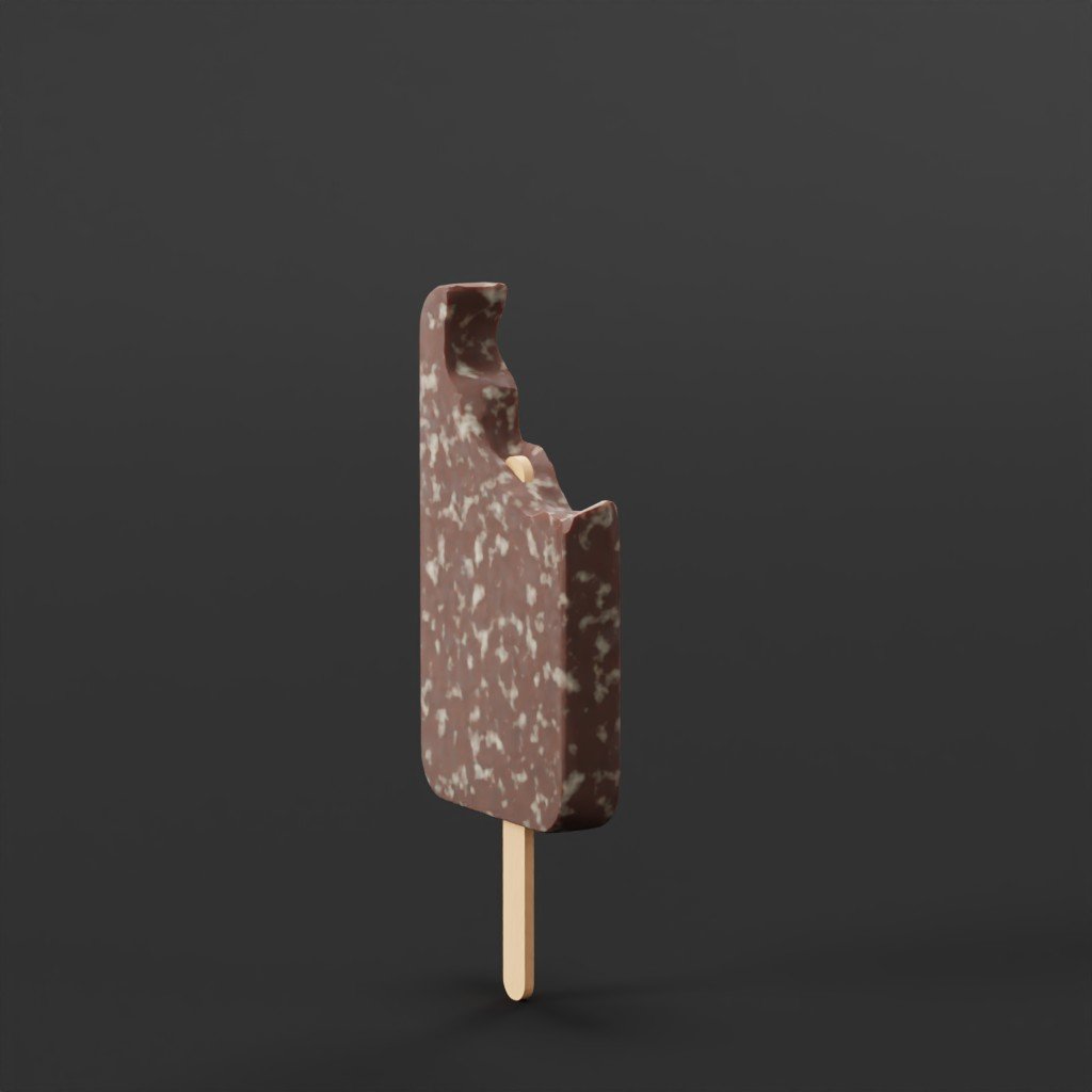 Chocolate Ice Cream Bar (procedurally shaded) | FREE Sweets / Desserts ...