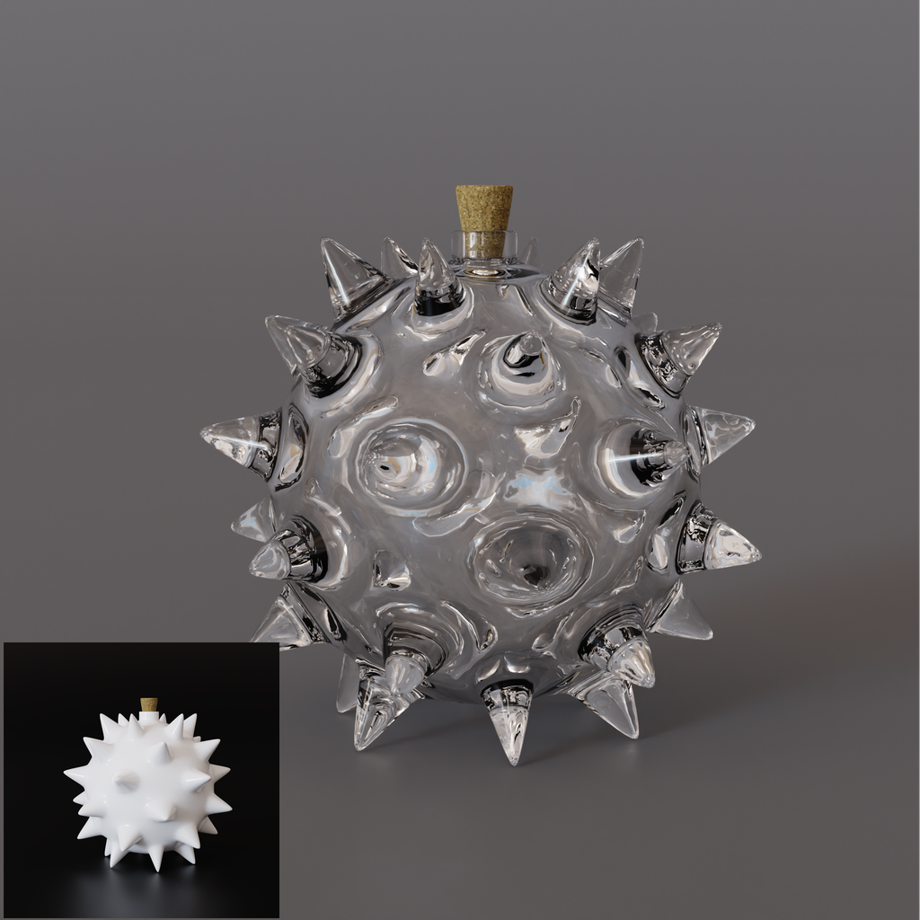 Spikey bottle | Miscellaneous models | BlenderKit
