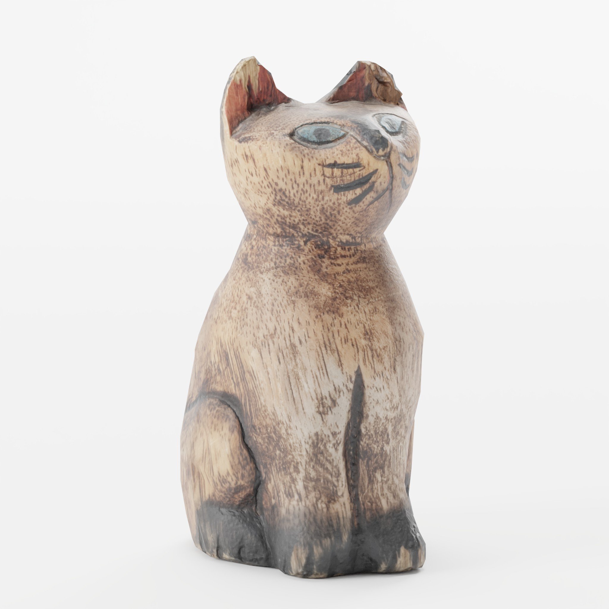 Wooden Cat | FREE Interior Sculptures models | BlenderKit