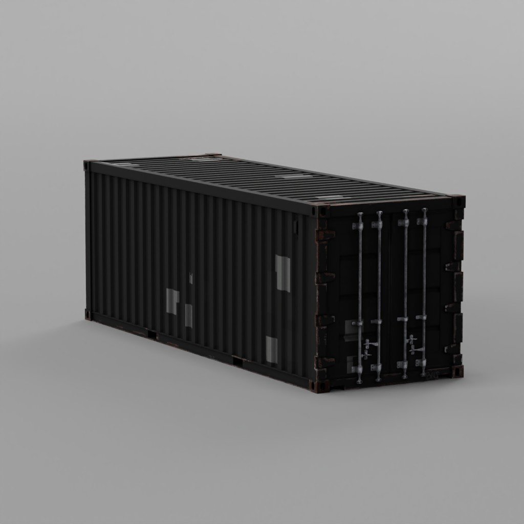 Black Squared Container | 3D Industrial container models | BlenderKit