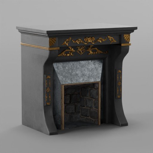Black Fireplace | Fireplaces models | BlenderKit