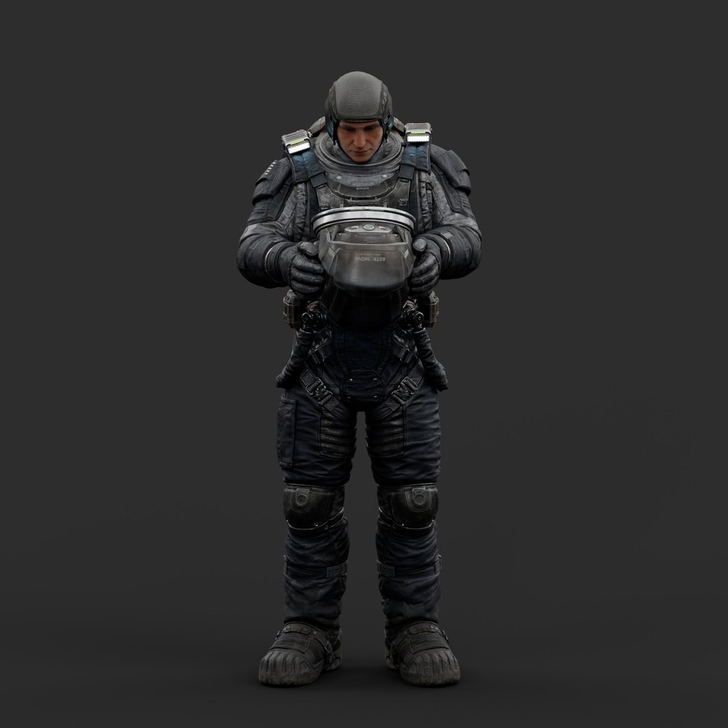 13_idle_HelmetScifi_PutOn1 | Characters models | BlenderKit