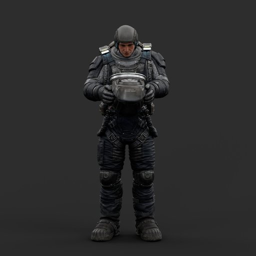 13_idle_HelmetScifi_PutOn1 | Characters models | BlenderKit