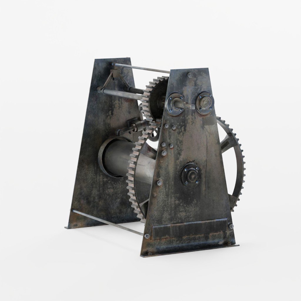 Rusty Beach Winch Boat Machinery | Industrial Machinery models | BlenderKit