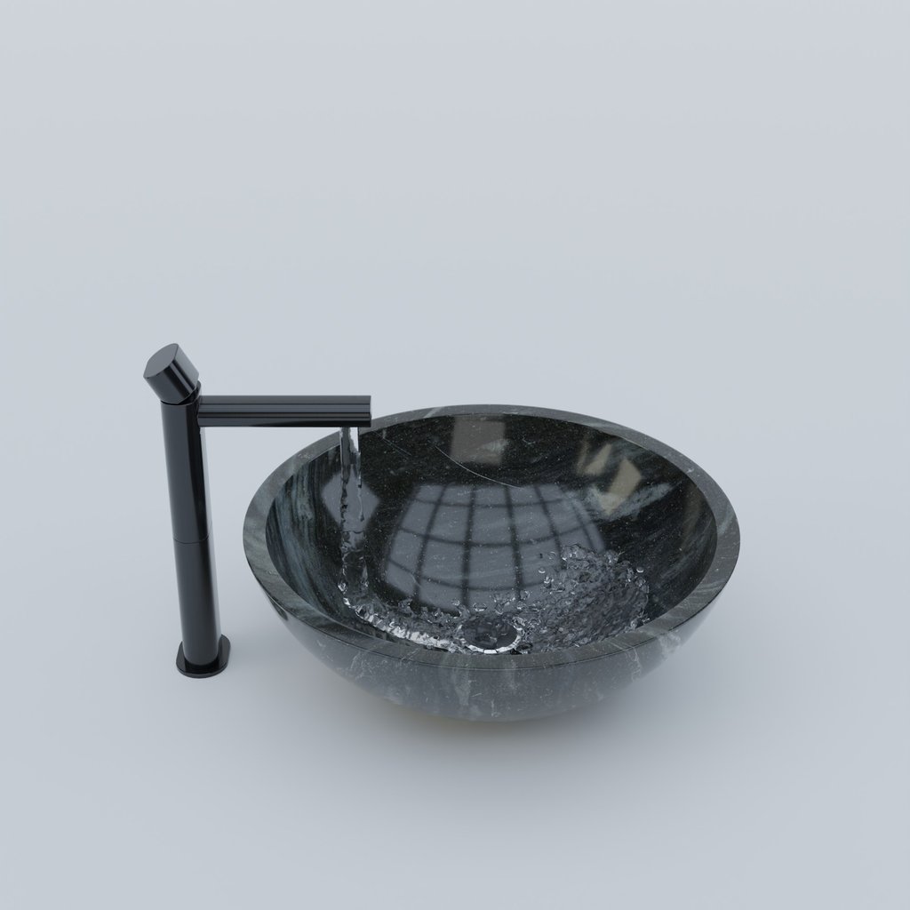 Wooden basin with brushed metal tap | FREE 3D Wash Basin models ...