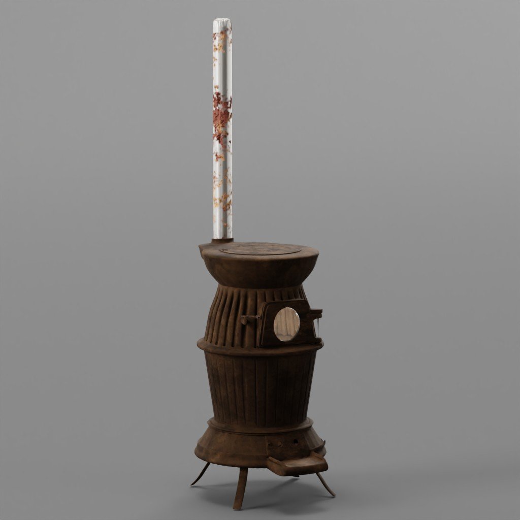 Wood-burning stove | Fireplaces models | BlenderKit