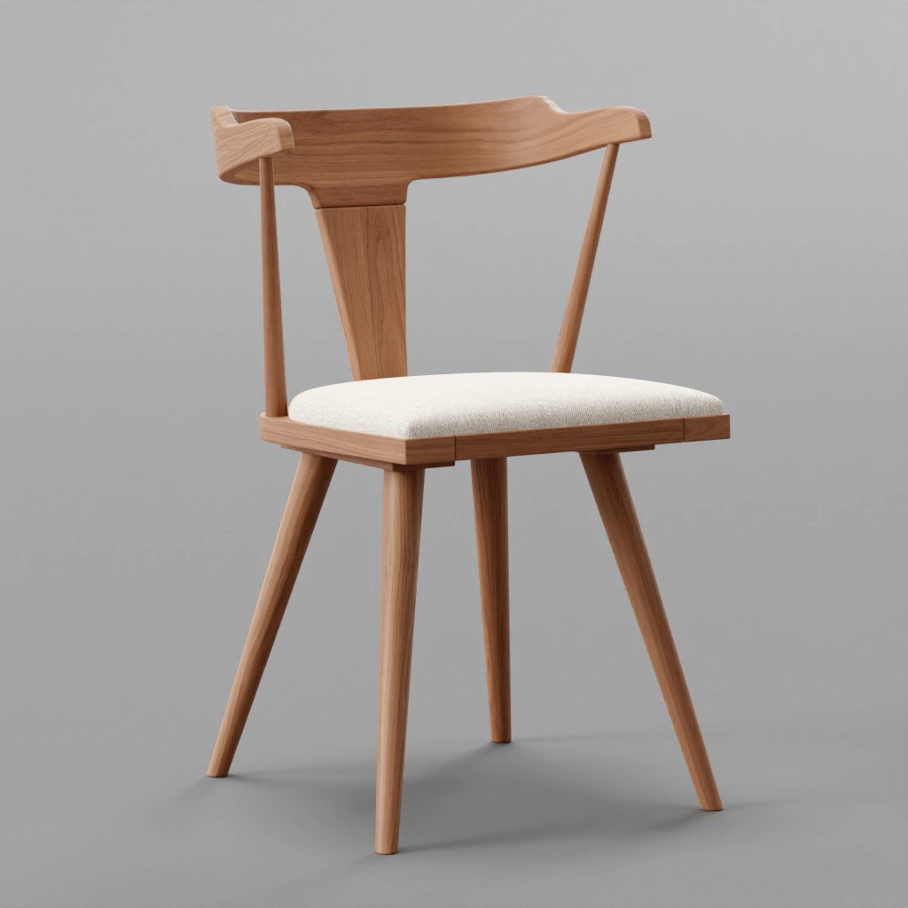 Dining walnut soft chair | Sitting Chairs models | BlenderKit