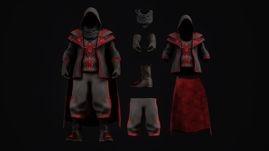 Regal Assassin Outfit. | Man Clothing models | BlenderKit