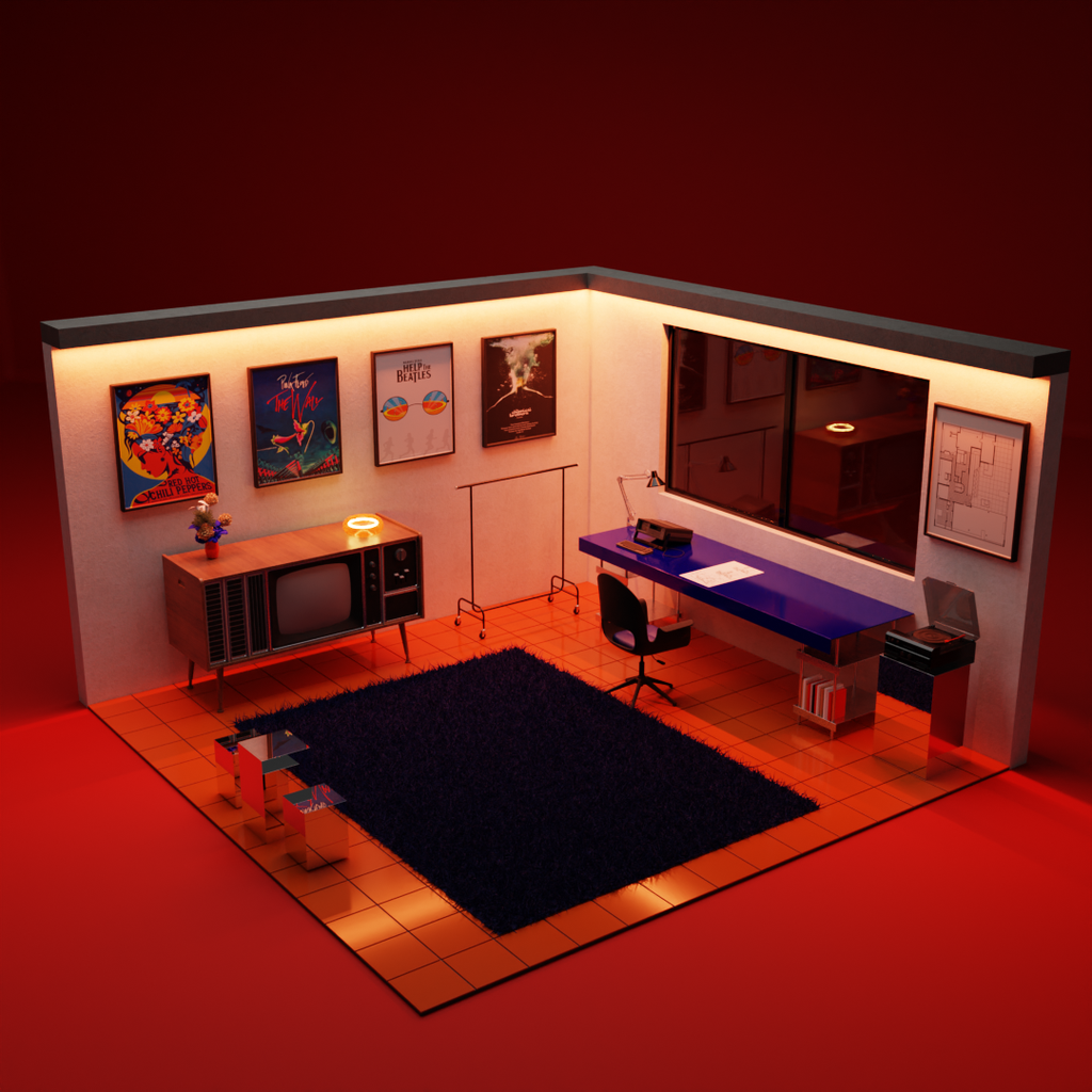 Gamer room | FREE Isometric scenes | BlenderKit